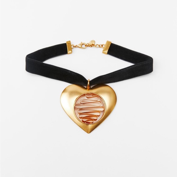 Zara | Jewelry | Nwt Zara Heart Velvet Choker | Poshmark